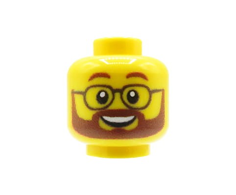 Kopf (Mann, brauner Bart, Brille) – custom bedruckter LEGO®-Kopf ...