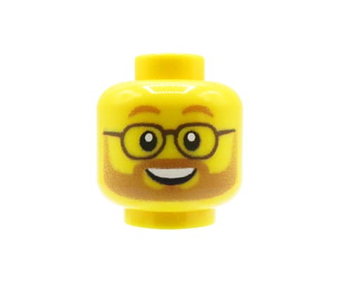 Kopf (Mann, heller Bart, Brille) – custom bedruckter LEGO®-Kopf | Extra ...